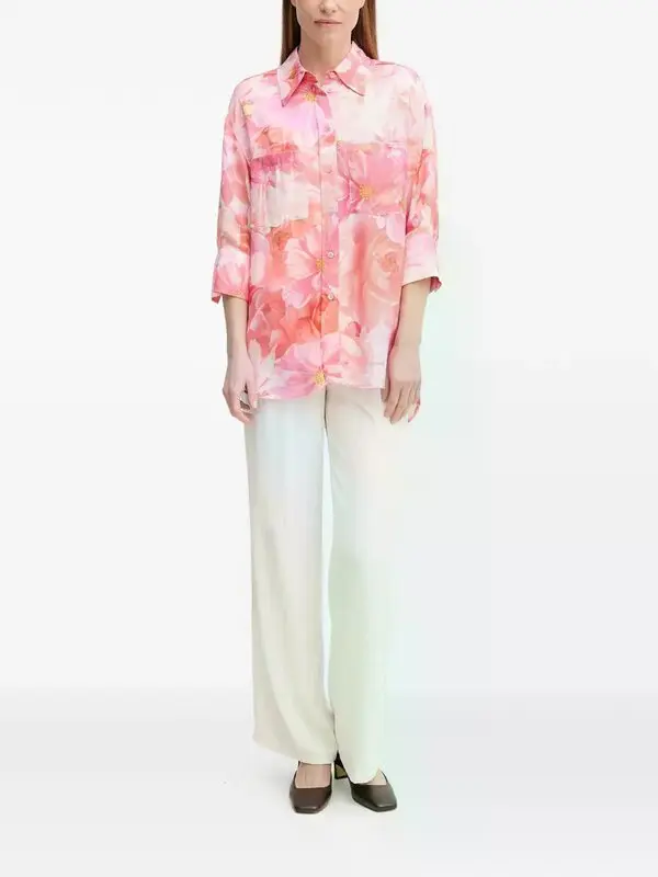 MARC AUREL Buttoned Floral-print Shirt