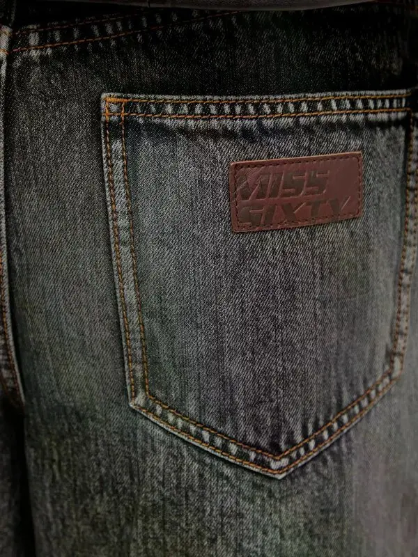 Miss Sixty Leather-panel Loose-fit Denim Jeans