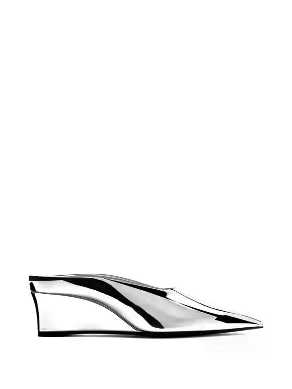 SIMONMILLER Gala Wedge Mules - Silver