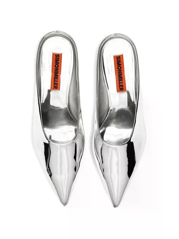 SIMONMILLER Gala Wedge Mules - Silver