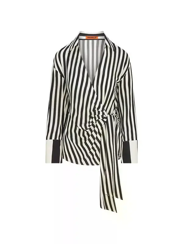 SIMONMILLER Vietta Striped Blouse - Black