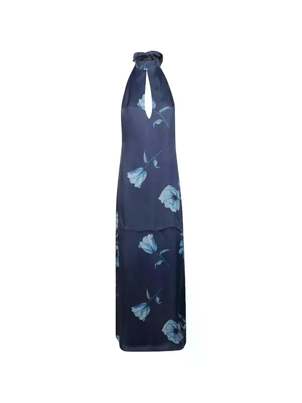 MAR DE MARGARITAS Floral Halterneck Dress