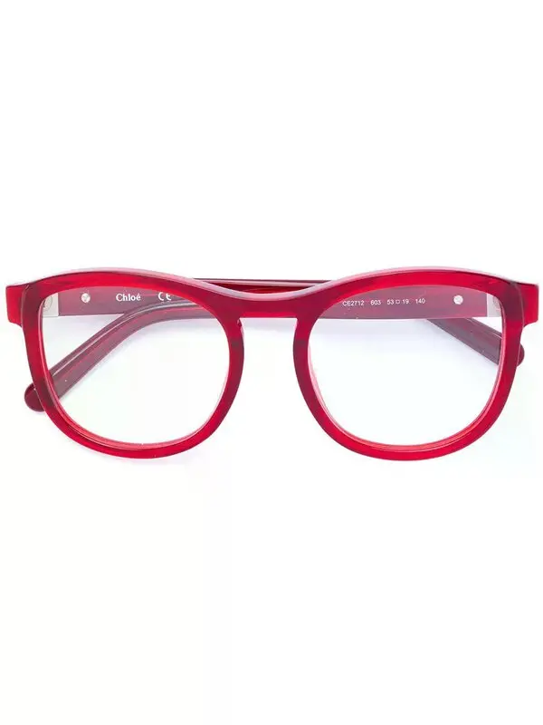 Chloé Acetate Round Frame Eyeglasses - Red