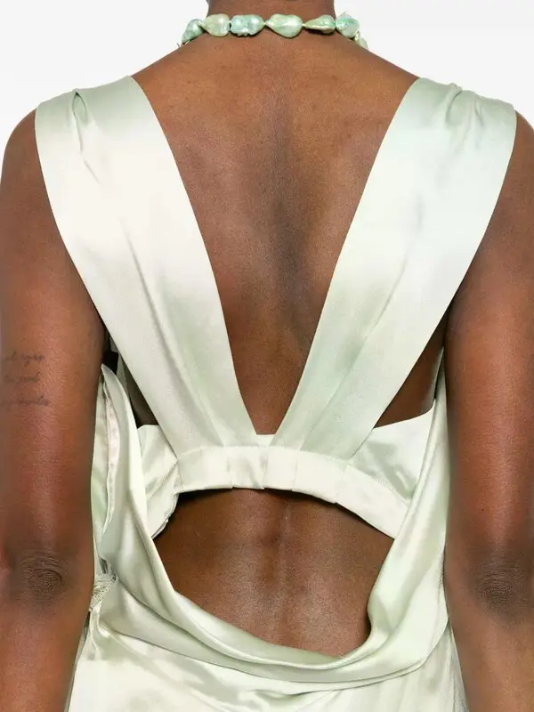 silk maison green dress Margiela Satin Maxi - - 50% Off Special Occasion Dress