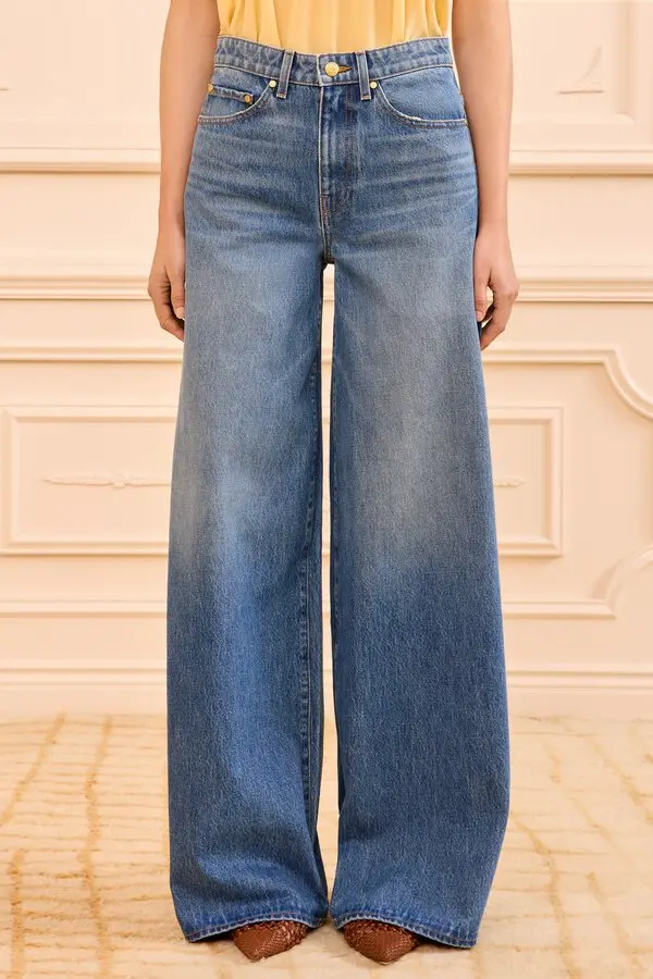 Ulla Johnson The Zephyr Wide Leg Jeans - Danube