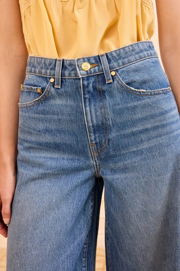 Ulla Johnson The Zephyr Wide Leg Jeans - Danube