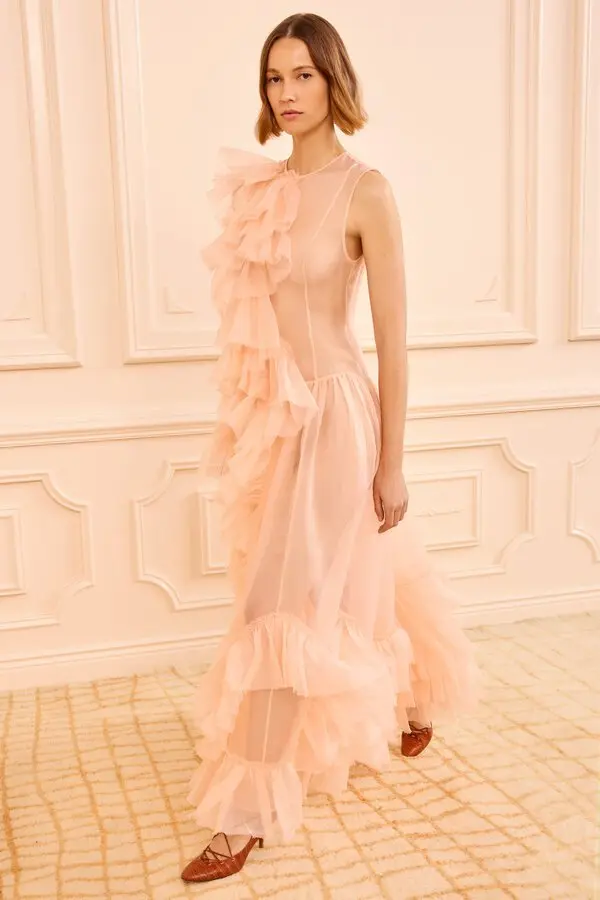 Ulla Johnson Nepenthe Ruffle Silk Organza Maxi Dress