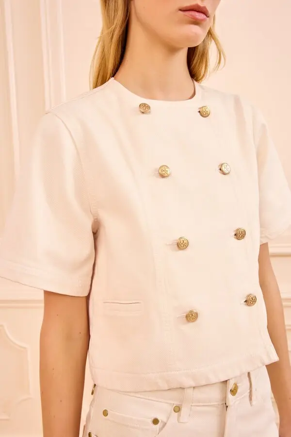 Ulla Johnson The Serge Short Sleeve Jacket - Cowrie