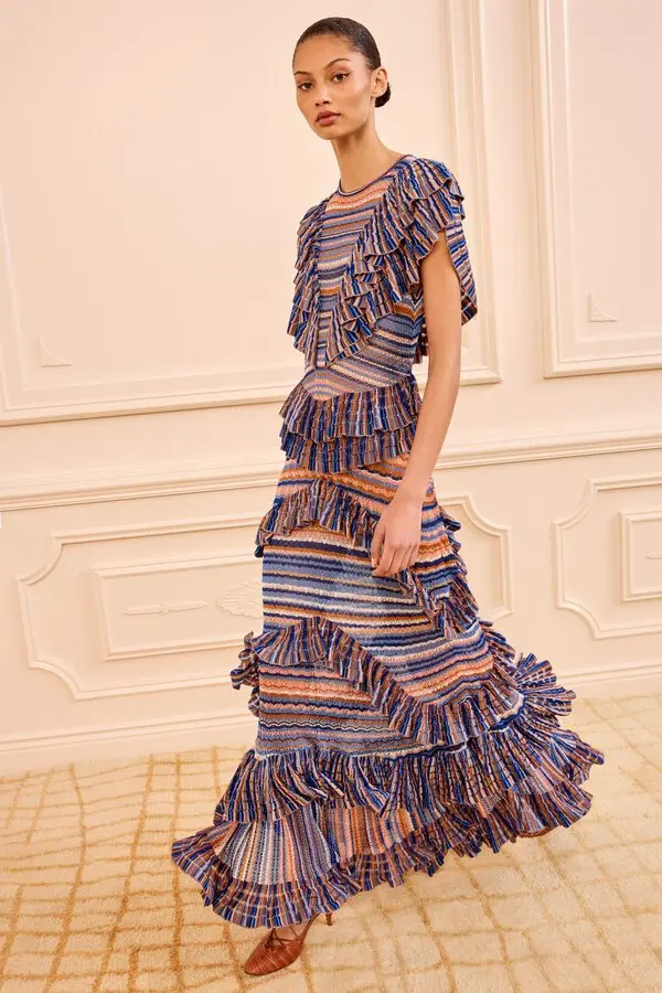 Ulla Johnson Raina Ruffle Knit Maxi Dress
