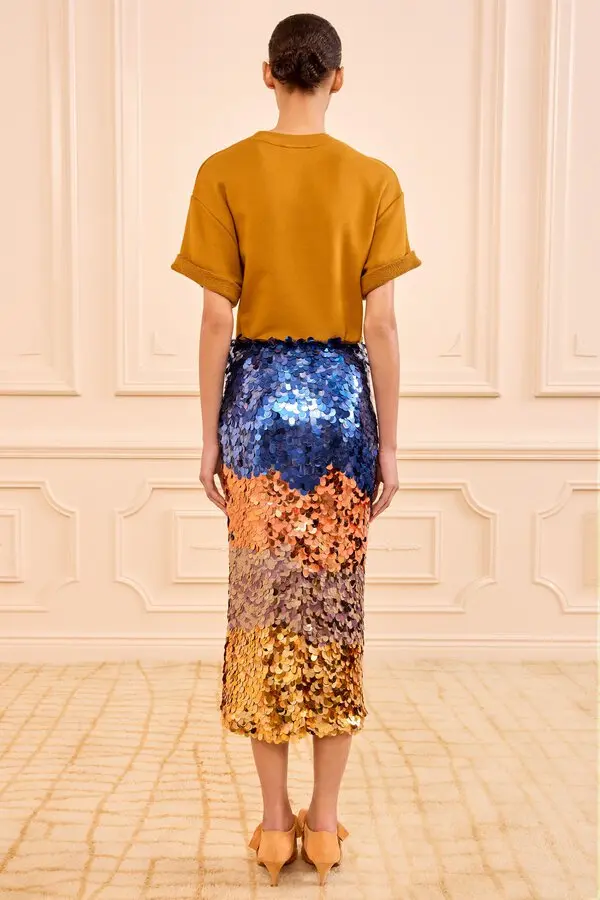Ulla Johnson Matilde Sequin Knit Midi Skirt - Moontide
