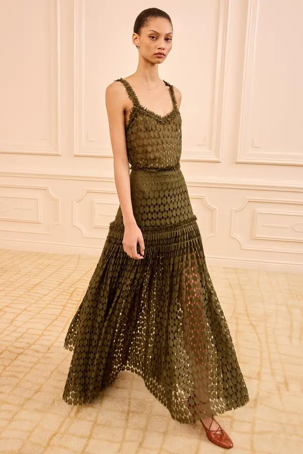 Ulla Johnson Aris Lace Maxi Skirt - Pine