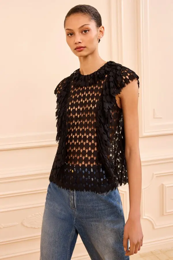 Ulla Johnson Daevy Lace Top - Noir