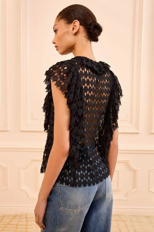 Ulla Johnson Daevy Lace Top - Noir
