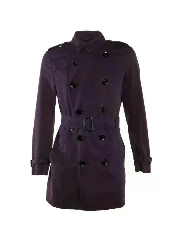 Burberry Double-breasted Belted Coat - Purple