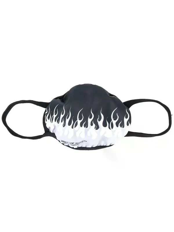 VISION OF SUPER Flame Print Face Mask - Black
