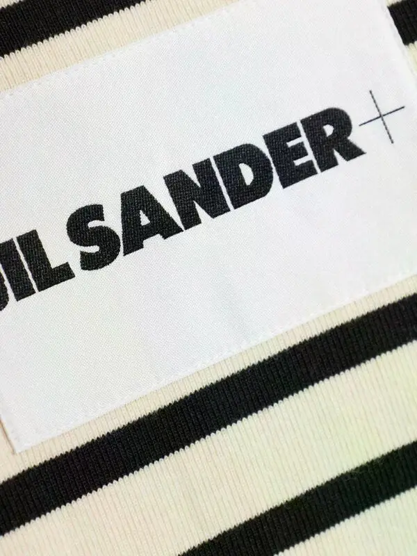 JIL SANDER Striped Zip-up Polo Top