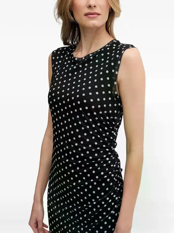 MARC AUREL Polka-dot Ruched Maxi Dress