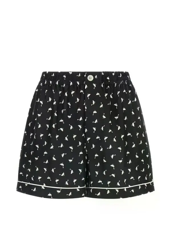 Moschino Printed Silk Twill Shorts - Black