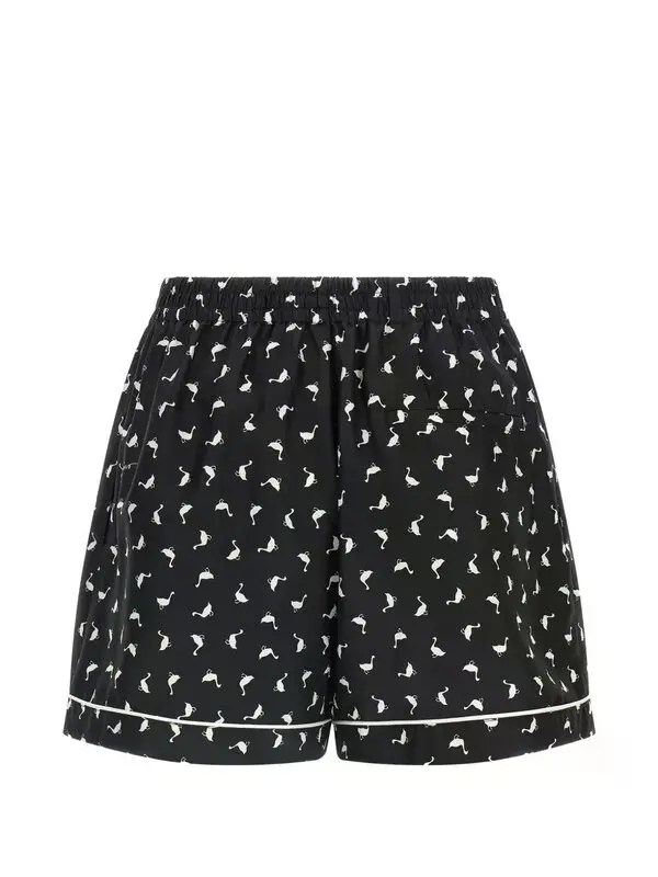 Moschino Printed Silk Twill Shorts - Black