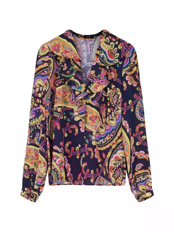 Etro Ruffled Paisley Blouse
