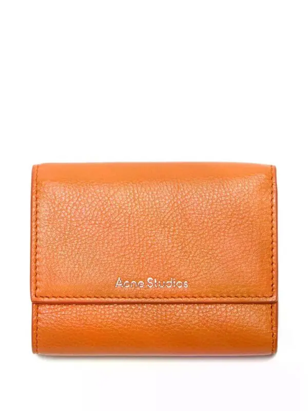 Acne Studios Logo-print Leather Wallet - Orange