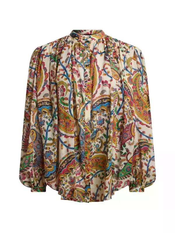 Etro Floral-paisley Mandarin-collar Shirt