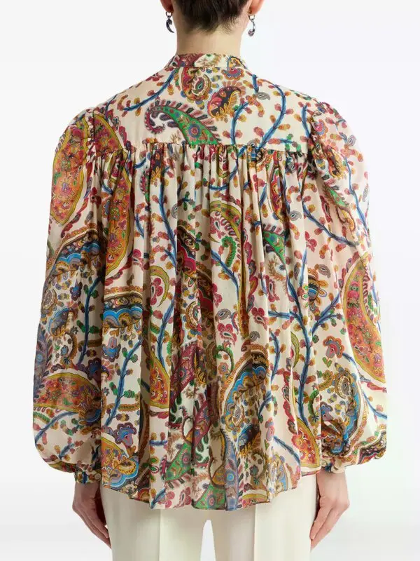 Etro Floral-paisley Mandarin-collar Shirt