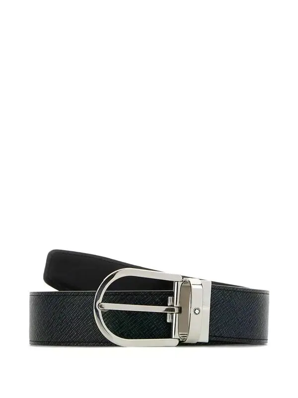 Montblanc Leather Reversible Belt - Blue
