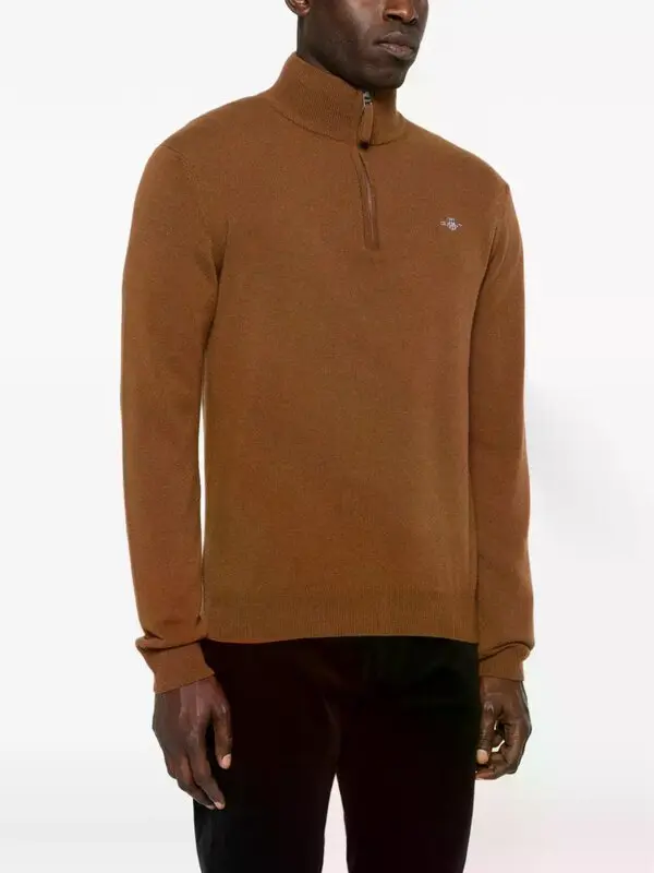 Gant Half-zip Sweater - Brown