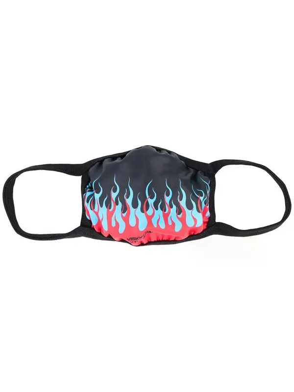VISION OF SUPER Flame Print Face Mask - Black
