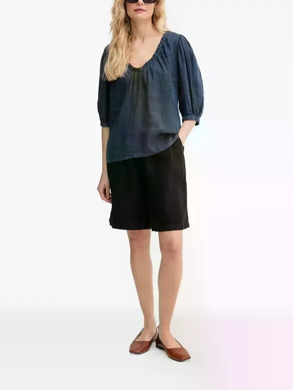 MOS MOSH Gathered V-neck Blouse