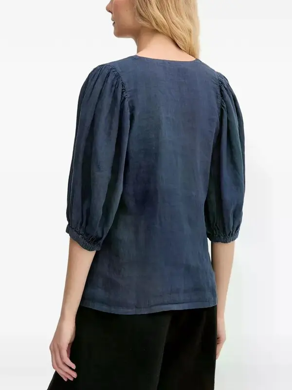 MOS MOSH Gathered V-neck Blouse