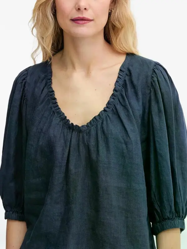MOS MOSH Gathered V-neck Blouse