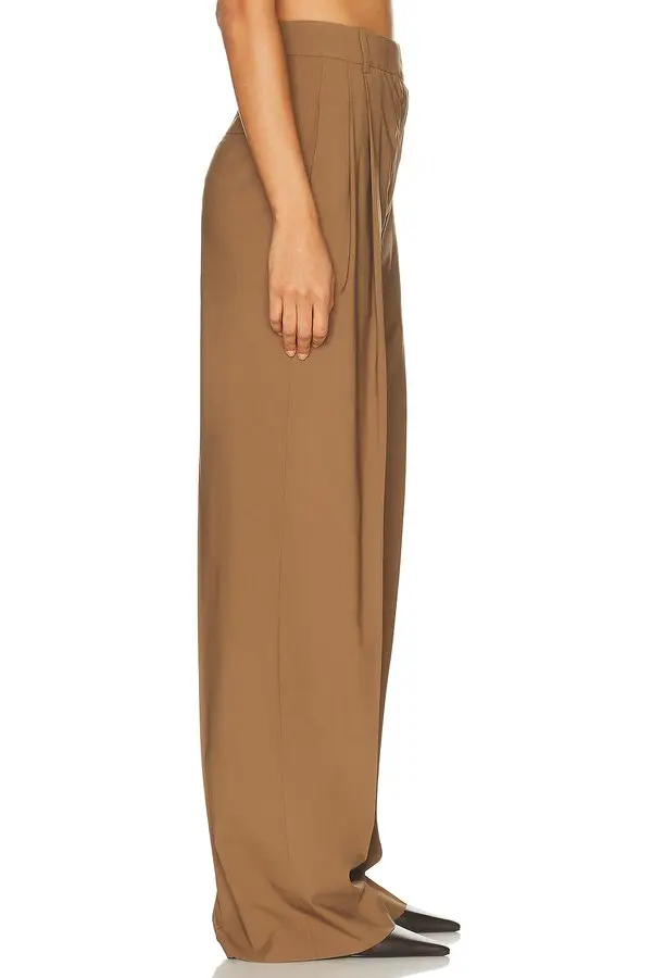 RÓHE Mid Waist Tailored Trousers - Mocha