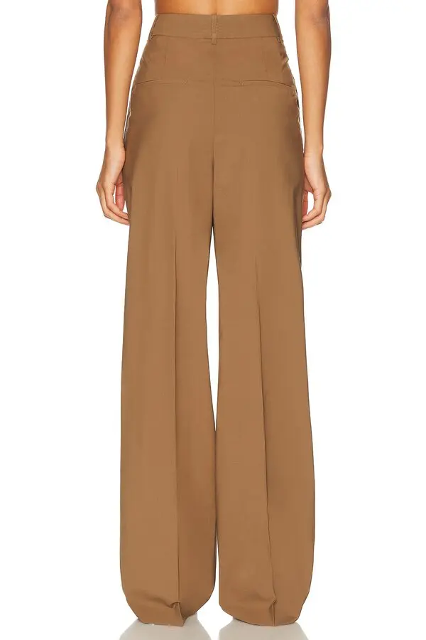 RÓHE Mid Waist Tailored Trousers - Mocha