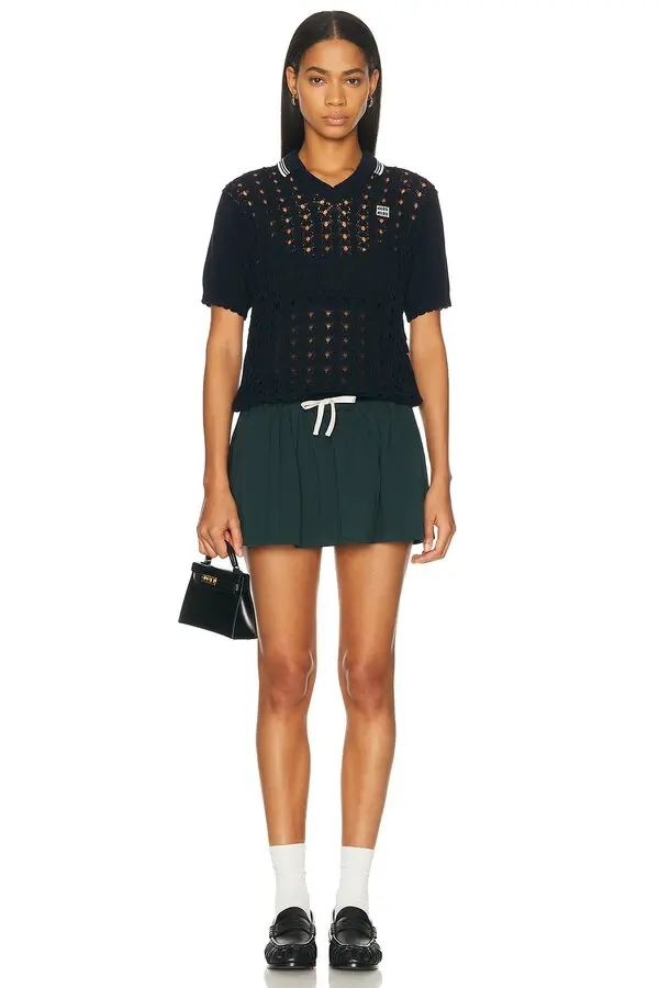 Miu Miu Crochet Polo Top
