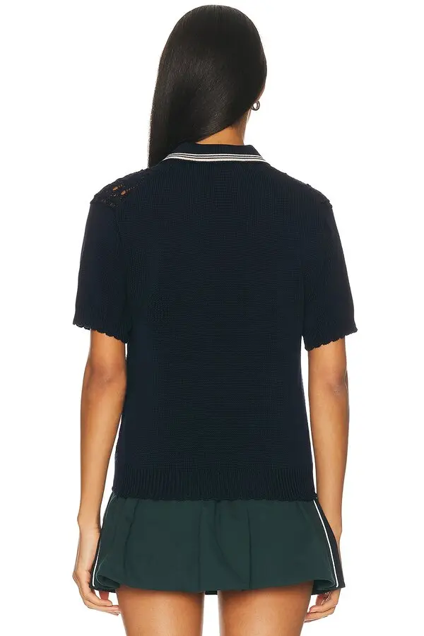 Miu Miu Crochet Polo Top