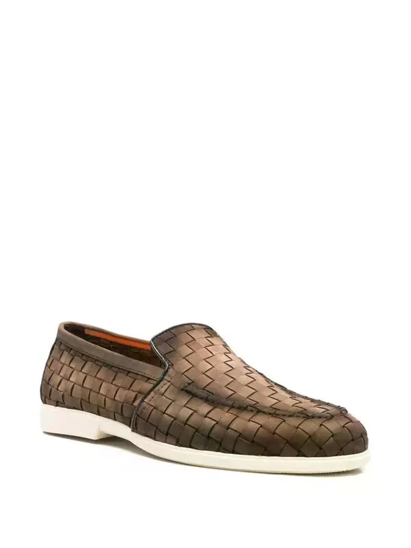Santoni Woven Loafers