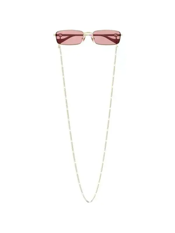 Gucci Rectangle-frame Sunglasses With Chain Detail
