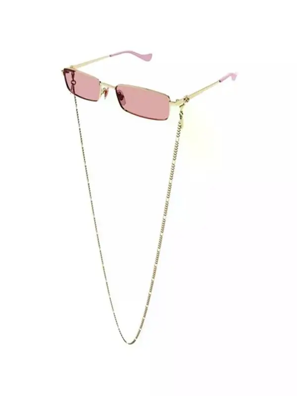 Gucci Rectangle-frame Sunglasses With Chain Detail