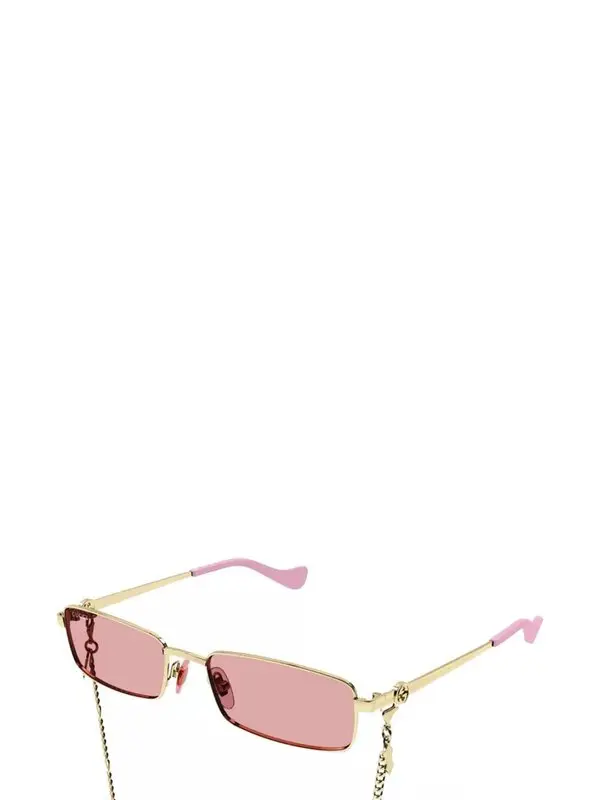 Gucci Rectangle-frame Sunglasses With Chain Detail