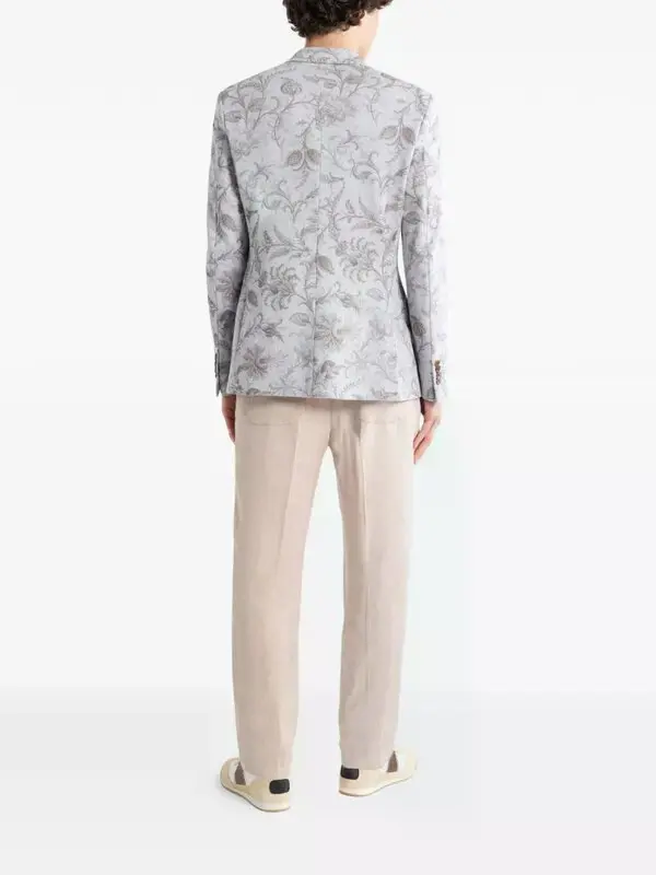 Etro Single-breasted Floral Jacket - Grey