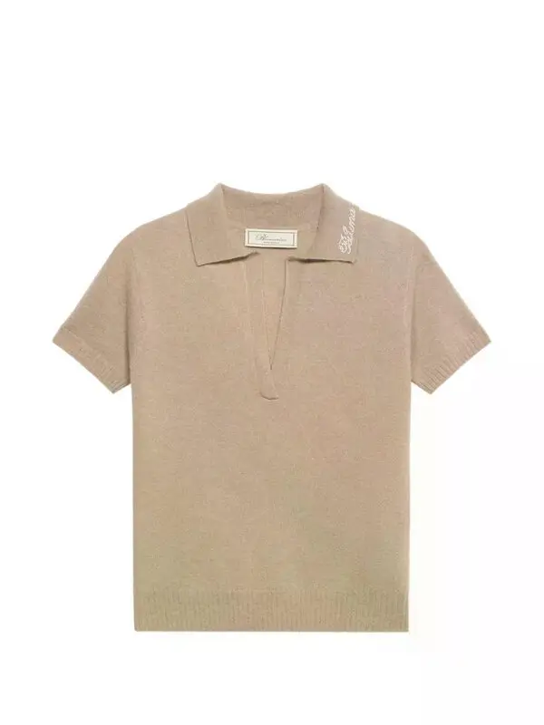 Blumarine Rhinestone Cashmere Polo Shirt