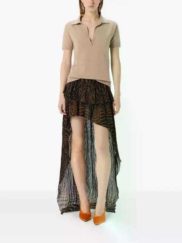Blumarine Rhinestone Cashmere Polo Shirt