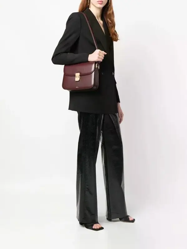 A.p.c. Grace Leather Shoulder Bag - Red