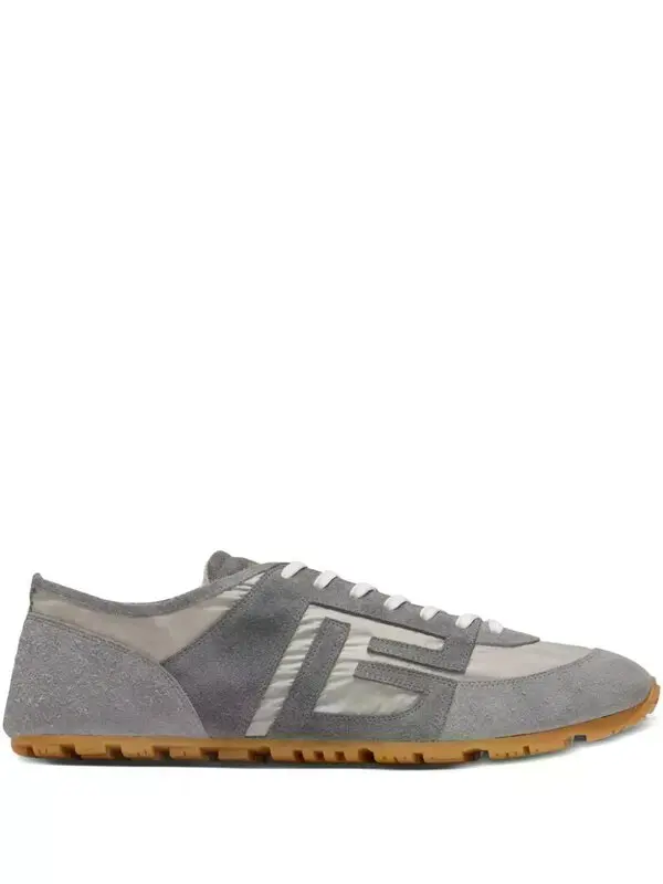 Balmain Racer Suede And Nylon Sneakers - Grey