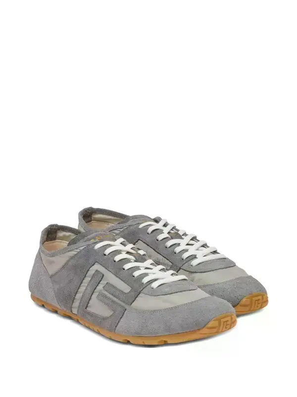 Balmain Racer Suede And Nylon Sneakers - Grey