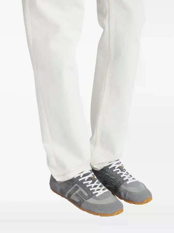 Balmain Racer Suede And Nylon Sneakers - Grey