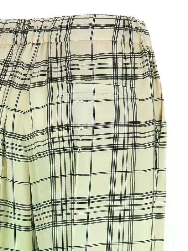 JIL SANDER Checked Wide Leg Trousers