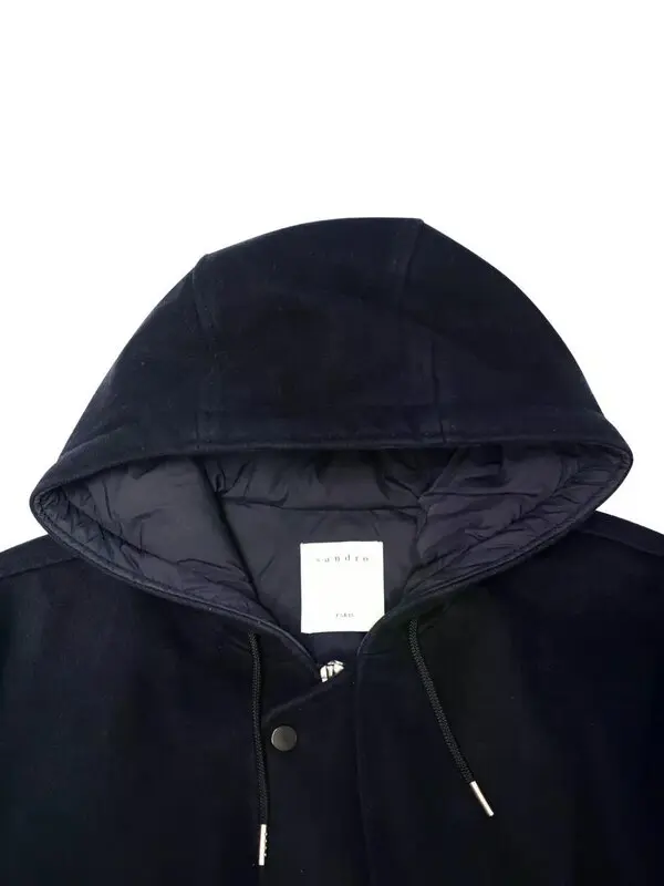 Sandro Hooded Wool Coat